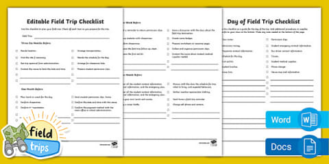 Field Trip Review Worksheet for 3rd-5th Grade