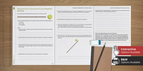 Contact and Non-Contact Forces SlideShow and Supporting Worksheet
