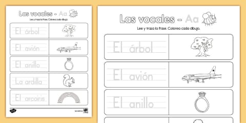 Pack de laberintos: Las vocales