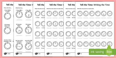 Year 1 Time Activities | Differentiated Worksheets - Twinkl