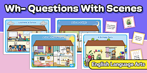When Questions Flash Cards for K-1st Grade