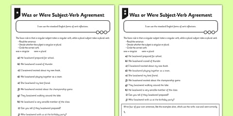 Was and Were PowerPoint Pack