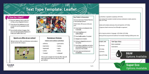 Persuasive Writing (Leaflet) Lesson Pack