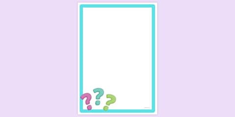 Question Mark Themed Page Borders