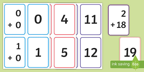 Near Doubles Flash Cards