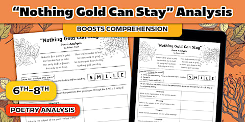 'Nothing Gold Can Stay' by Robert Frost Poetry Analysis Activities