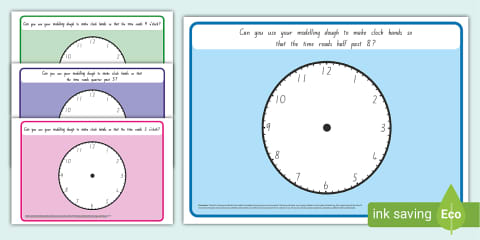 Digital Clocks O'Clock 24 Hour Cards