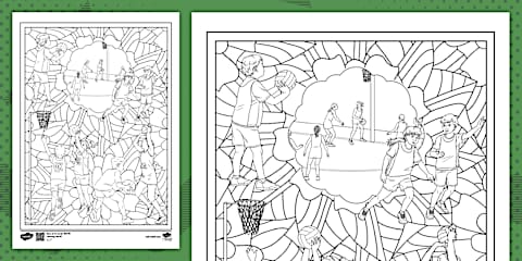 KS2 Netball Doodle Colouring Pages