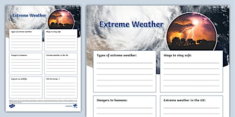 Extreme Weather Word Search Activity