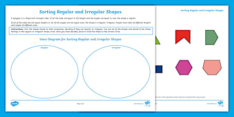 Regular and Irregular Polygons Worksheet