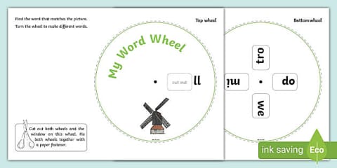 Phonics Digraph Word Wheel (sh)