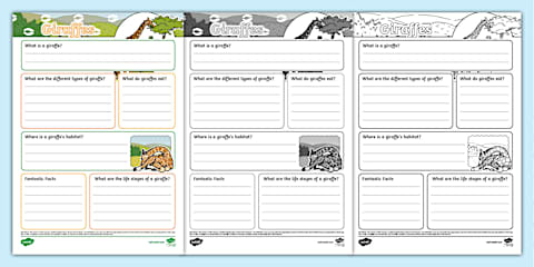 Ice Age Animals Fact File Template