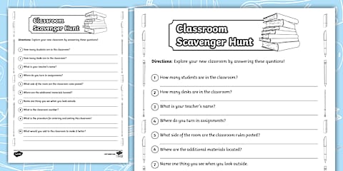 Editable Open House Scavenger Hunt for K-5th Grade