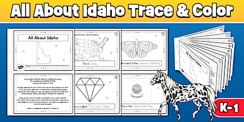 All About Maine Trace and Color Printable Book for K-1st Grade