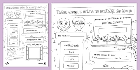 Totul despre mine – Desene de colorat pentru clasele I-IV