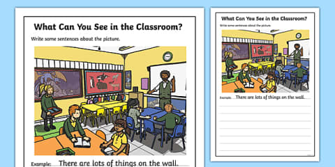 Beach Scene Writing Stimulus Picture Worksheet