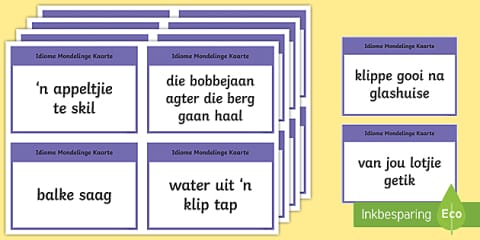 Mondelinge Onderwerpe Flitskaarte