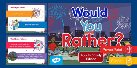 Fourth of July Scene and Question Cards