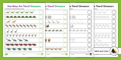 Dinosaur Dig Count and Graph Worksheet