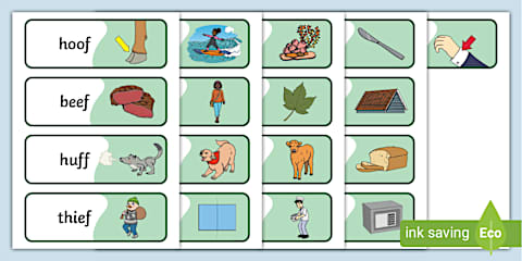 Medial f Sound Phonics Word Cards for 1st-3rd Grade