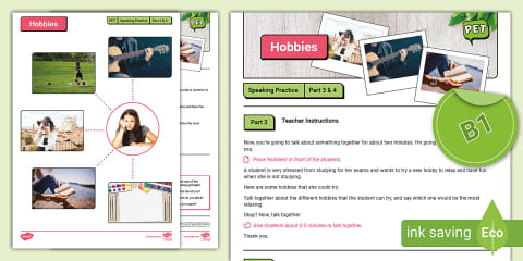 B1 Preliminary (PET) - Speaking Part 2 - Practice Sheet (House and Home)