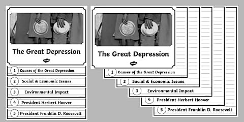 Fourth Grade Great Depression Mind Map