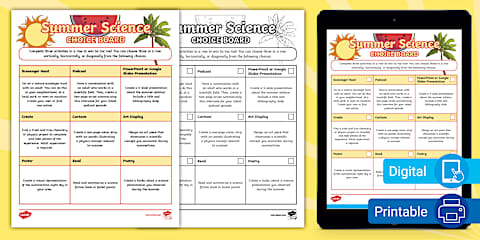 Engineering Design STEM Choice Board for 6th-8th Grade