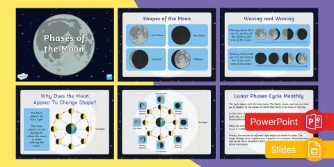Second Grade All About the Moon Phases PowerPoint & Google Slides