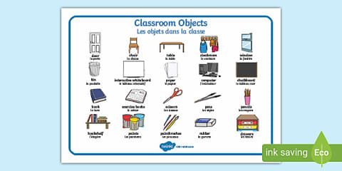 Classroom Objects Display Posters (French)