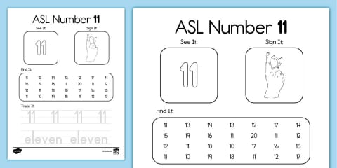 ASL Numbers 1-20 Handshapes and Values Posters