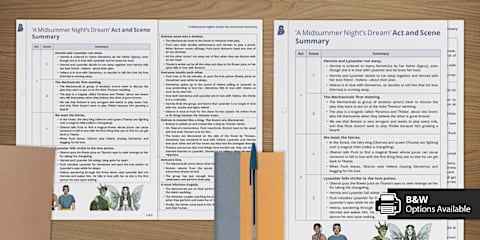 'A Midsummer Night's Dream' Features of Shakespearean Comedy Activity