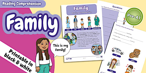 ESL My Family Reading Comprehension [Kids, A1]