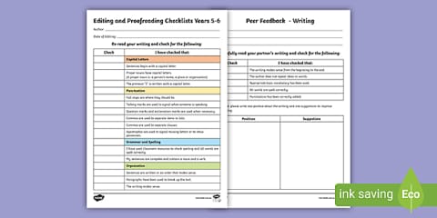 Self Editing Checklist