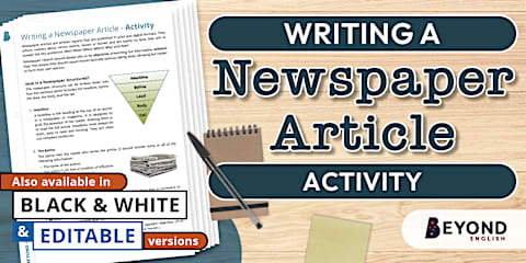 Features of a Newspaper Activity Pack