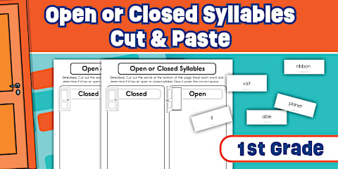 First Grade Open to Closed Syllable Worksheet