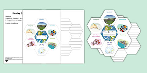 Seahorses Hexagon Writing Template