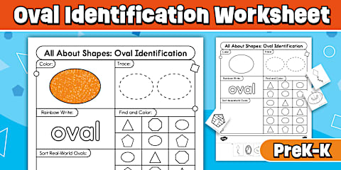 Kindergarten Valentine's Day Color by Shape Worksheet