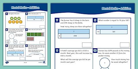 Mental Maths Weekly Challenge: Addition and Subtraction to 1000 ...