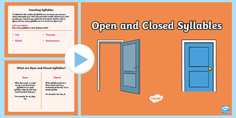 Open and Closed Syllable Interactive Sorting Game