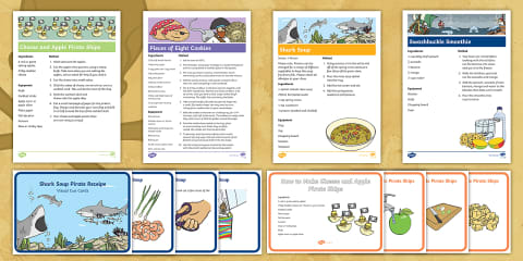 Pirate Themed Hardtack Recipe Sheets