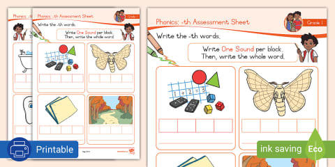 Grade 1 Phonics - Reading Strips - -th (CAPS Aligned)