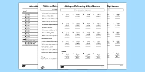 Year 3 Addition by Expanded Column Method Worksheet
