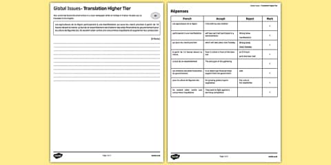 Our Environmental Policy GCSE French Reading Comprehension Higher Tier