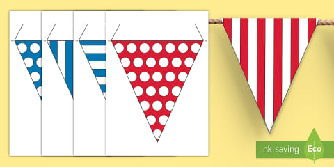 Editable Patterned Bunting Template