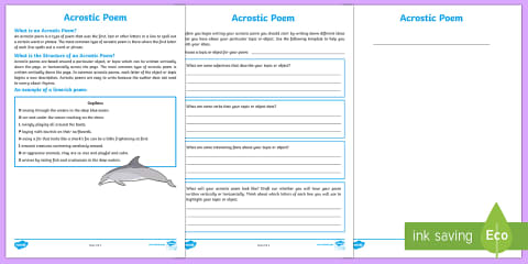 Acrostic Poem Powerpoint - English Resource - Twinkl