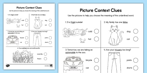 Animal Facts: Context Clues Challenge Cards for K-2nd Grade