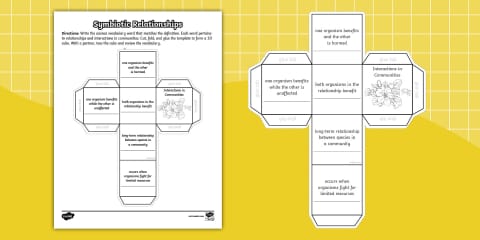 Seventh Grade Symbiosis Color by Number Worksheet
