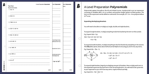 Adding and Subtracting Polynomials Matching Puzzle Worksheet