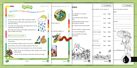 Spring Cloze Worksheet