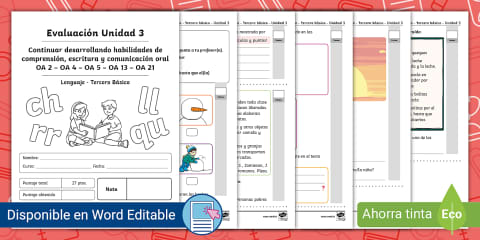 Control: Cuentos de Autor y Poesía - 3° Básico - Unidad 3 - Lenguaje y ...